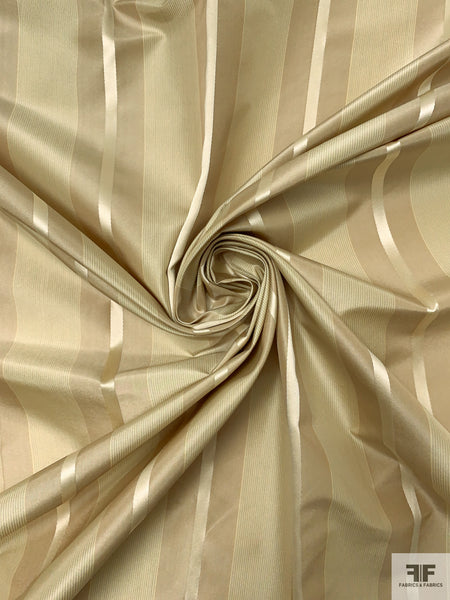 Yarn-Dyed and Satin Striped Silk Taffeta - Champagne Gold/Tan | FABRICS & FABRICS – Fabrics ...
