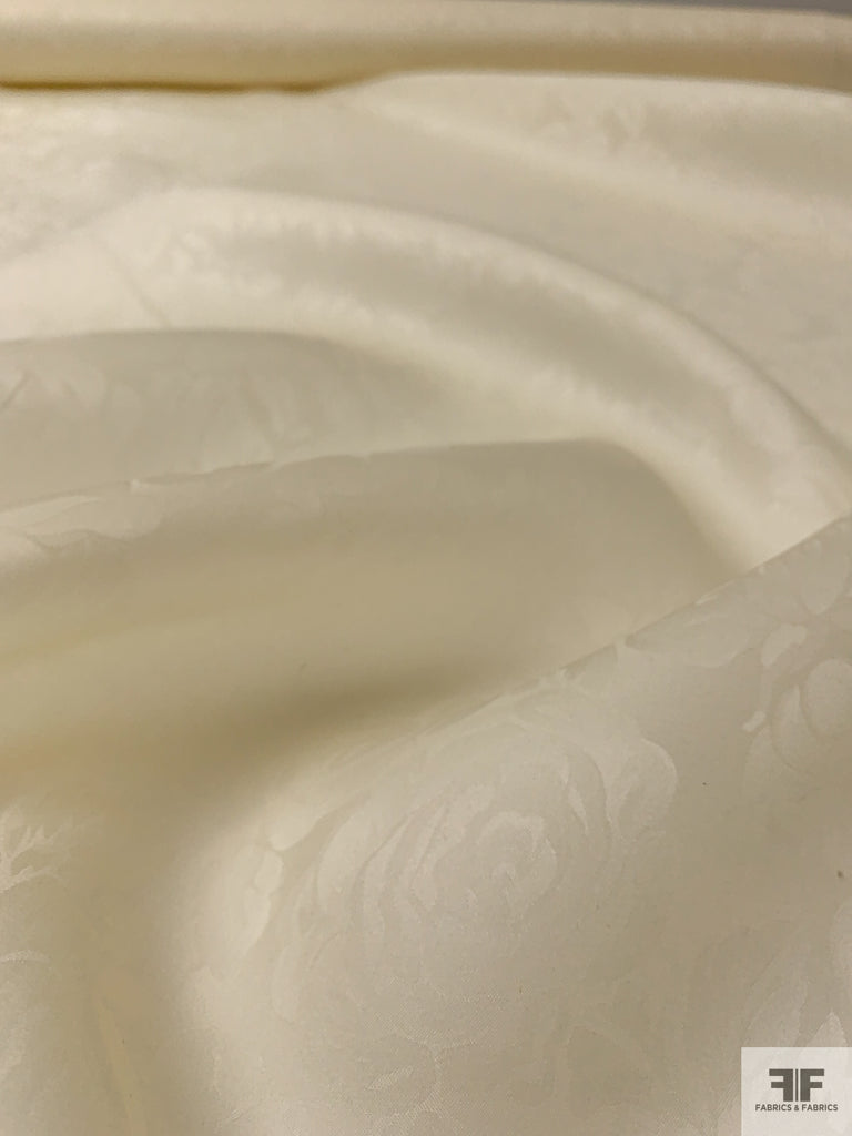 Floral Jacquard Satin Face Organza - Ivory | FABRICS & FABRICS ...