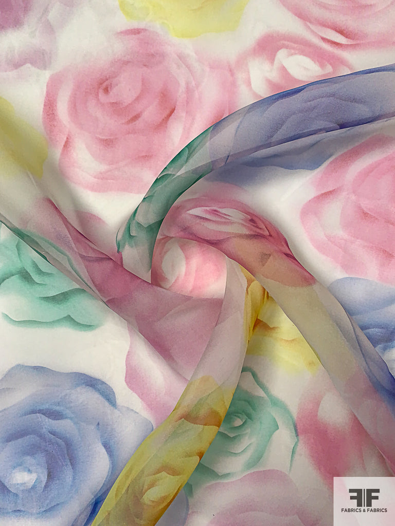 Dreamy Floral Printed Silk Organza - Multicolor | FABRICS & FABRICS ...