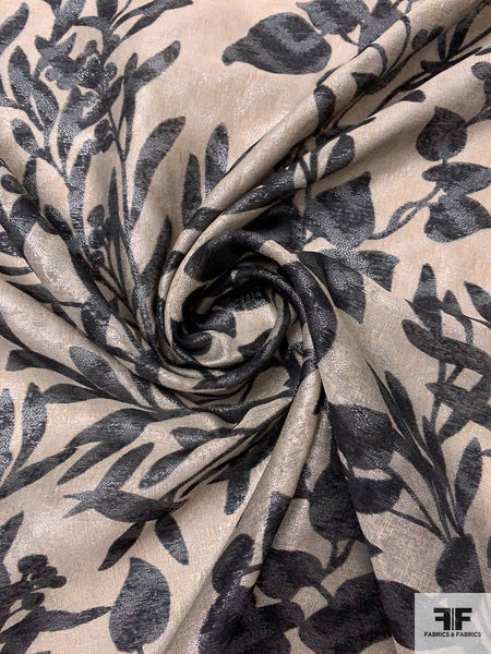 Made in Switzerland Leaf Vine Printed 2-Ply Gauzy Novelty with Clear ...