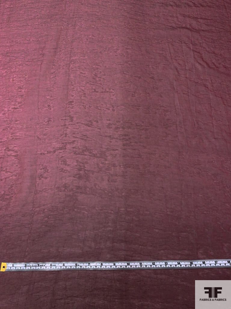 Made in Switzerland Shimmer Iridescent Crinkled Organza - Wine Red ...