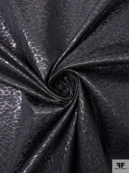 Italian Animal Pattern Metallic Jacquard Gazar - Black | FABRICS ...