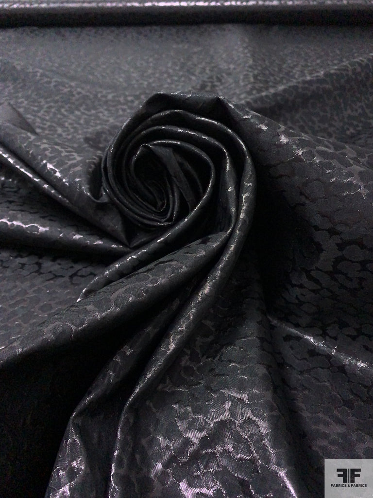 Italian Animal Pattern Metallic Jacquard Gazar - Black | FABRICS ...