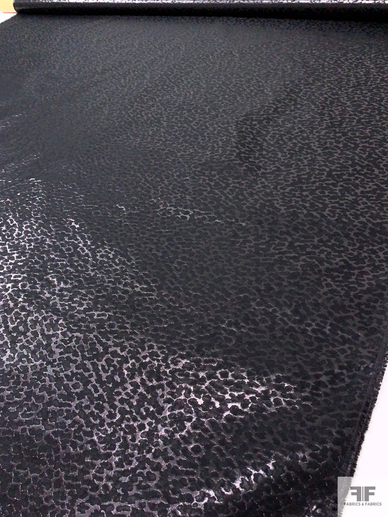 Italian Animal Pattern Metallic Jacquard Gazar - Black | FABRICS ...