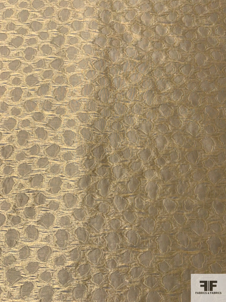 French Double-Side 2-Ply Spotted Novelty Jacquard Organza - Light Gold ...