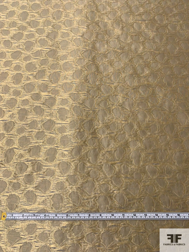 French Double-Side 2-Ply Spotted Novelty Jacquard Organza - Light Gold ...