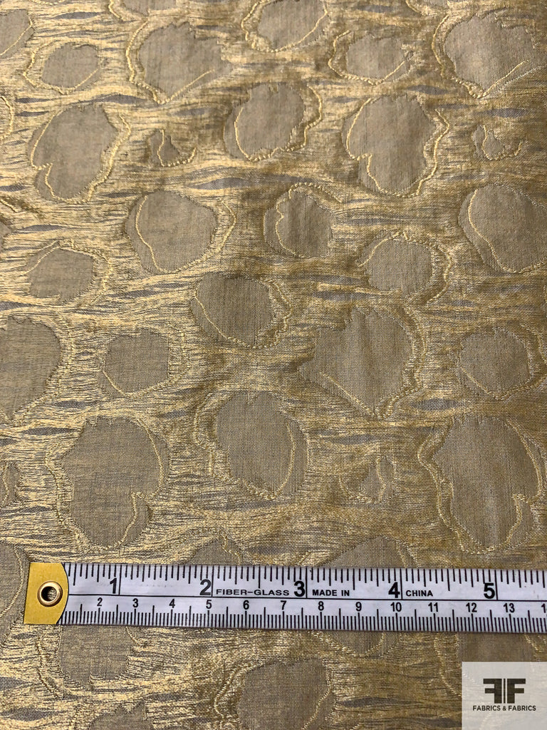 French Double-Side 2-Ply Spotted Novelty Jacquard Organza - Light Gold ...