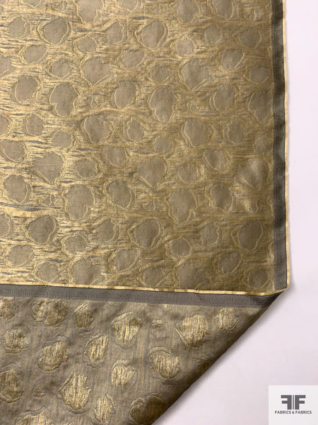 French Double-Side 2-Ply Spotted Novelty Jacquard Organza - Light Gold ...