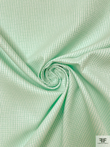 Made in Switzerland Houndstooth-Inspired Brocade - Minty Green/White ...