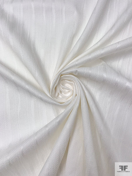 Made in Switzerland Streaky Striped Brocade - White | FABRICS & FABRICS ...