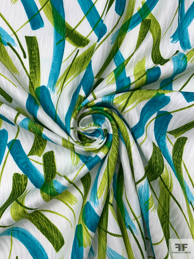 Made in Switzerland Brushstroke Streaks Printed Cotton Jacquard Brocade ...