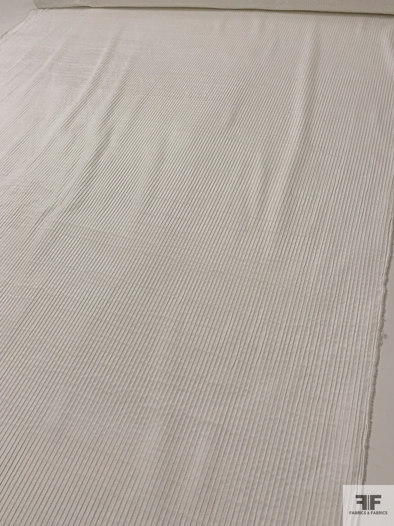 Pleated Pintuck Effect Polyester - Off-White | FABRICS & FABRICS ...