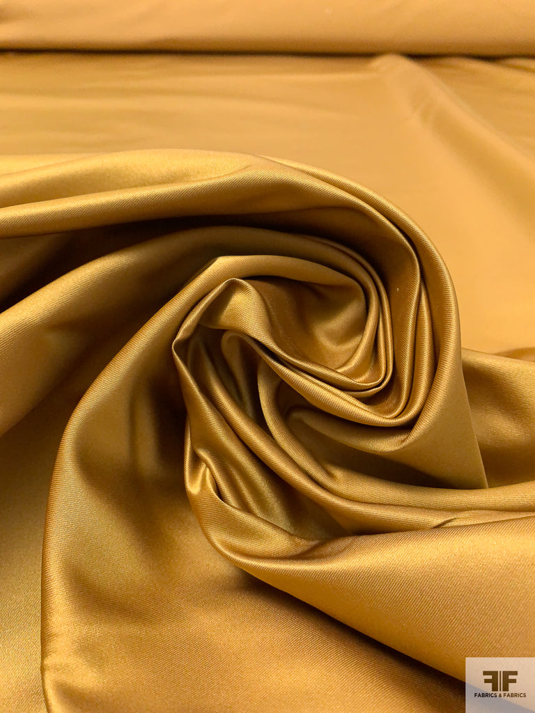 Made in Japan Solid Silk-Rayon Duchess Satin - Antique Caramel Gold ...