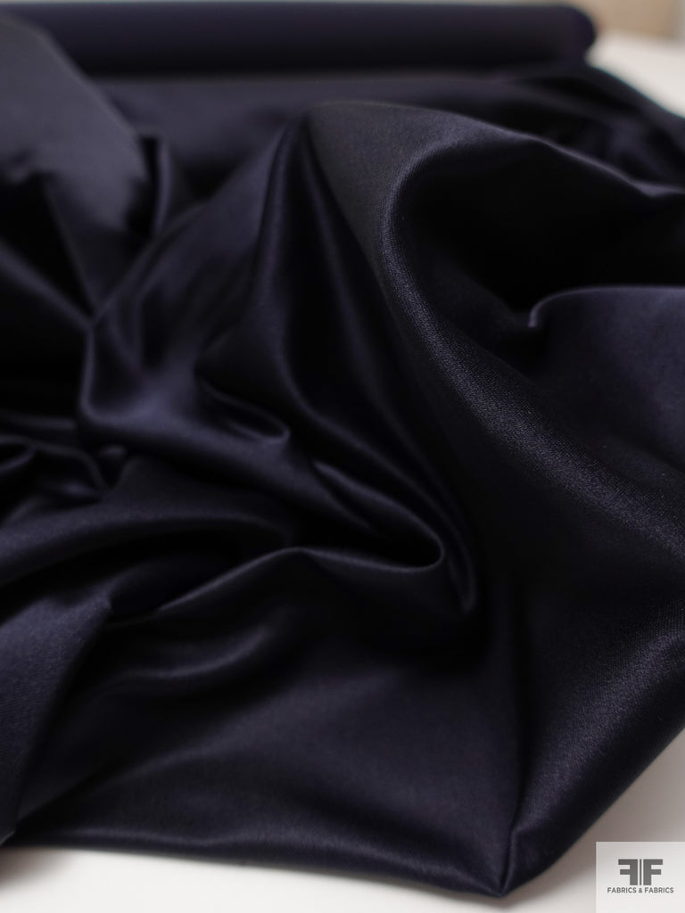 Made in Japan Solid Silk-Rayon Duchess Satin - Midnight Navy | FABRICS ...