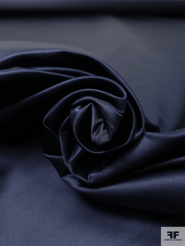 Solid Silk Duchess Satin - Dark Navy | FABRICS & FABRICS – Fabrics ...