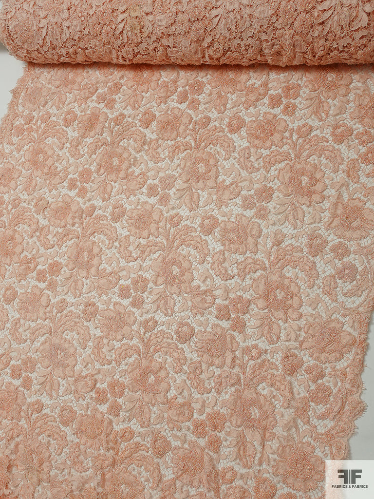 French Caviar Beaded Lace - Light Peach | FABRICS & FABRICS – Fabrics ...