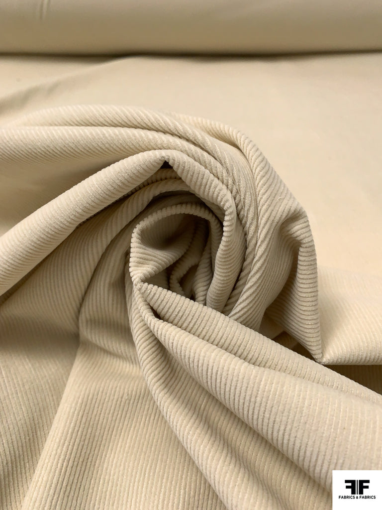 Italian Sold Mid-Wale Cotton Corduroy - Cream | FABRICS & FABRICS ...