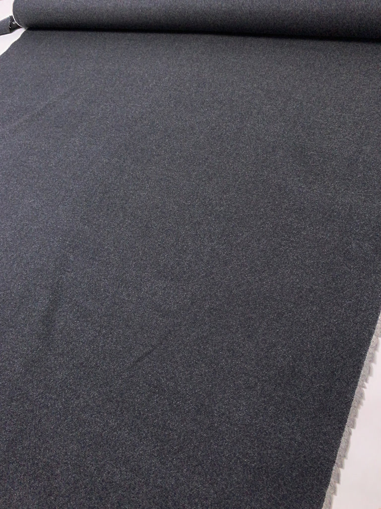 Brushed Twill-Look Wool Coating - Dark Navy / Off-White | FABRICS ...