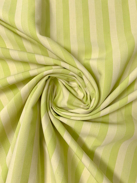 Italian 2-Ply Striped Wool Suiting - Soft Lime/Cream | FABRICS ...