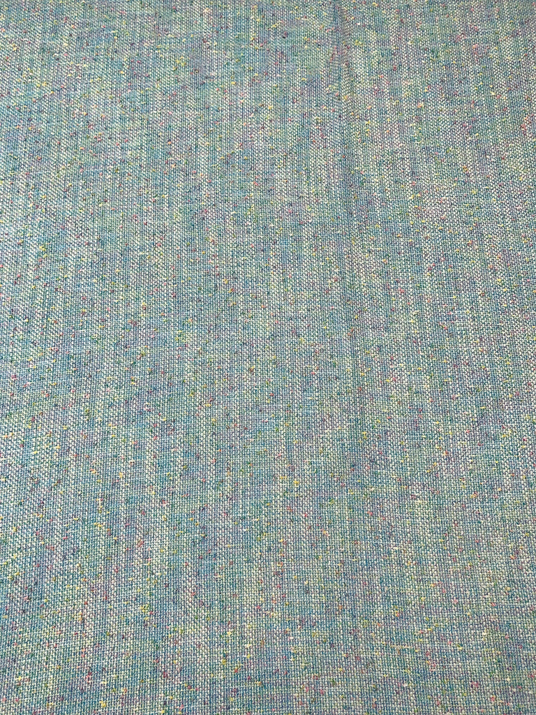 Novelty Wool-Blend Tweed Suiting with Loopy Yarns - Turquoise / Ivory ...