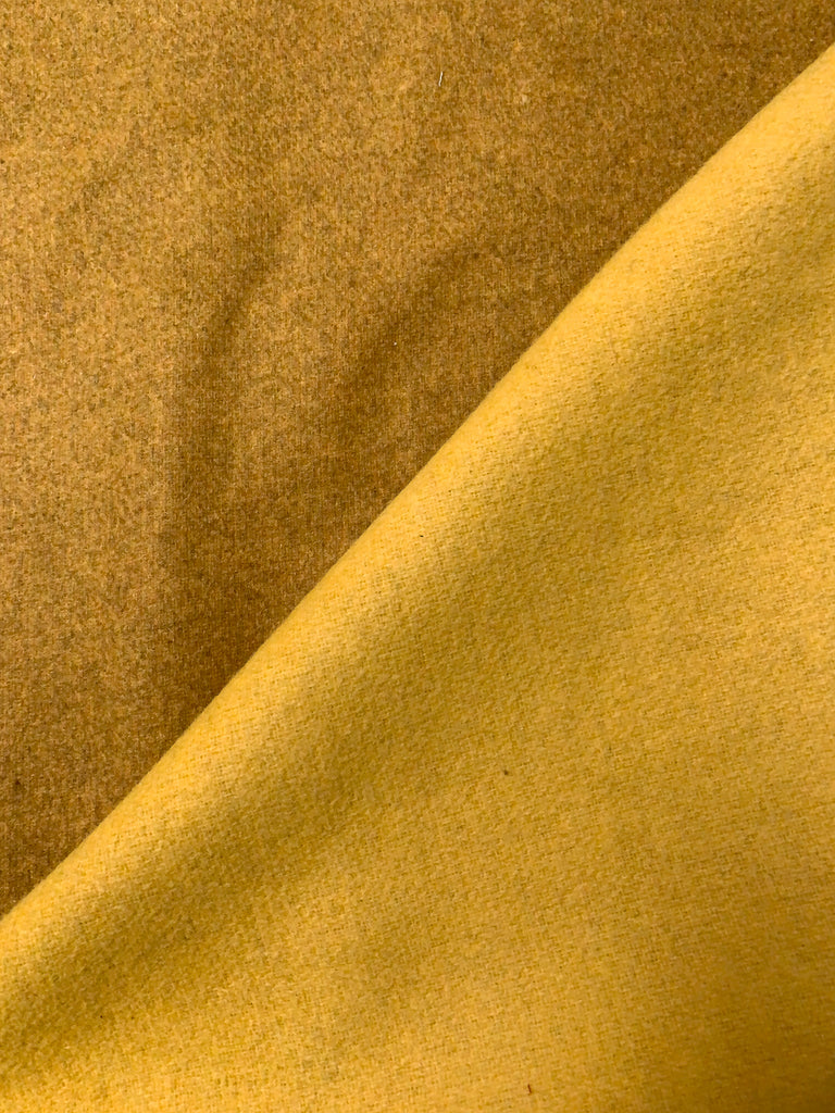 Italian Double Faced Wool Blend Jacket Weight Coating - Mustard Yellow ...