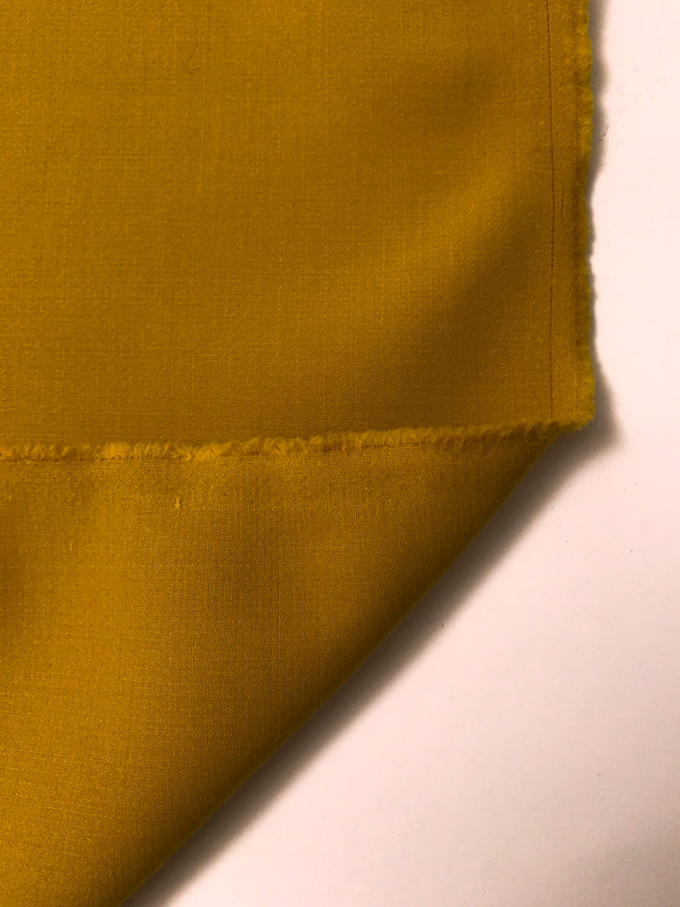Italian 2-Ply Plain Weave Stretch Virgin Wool Suiting - Ochre Yellow ...