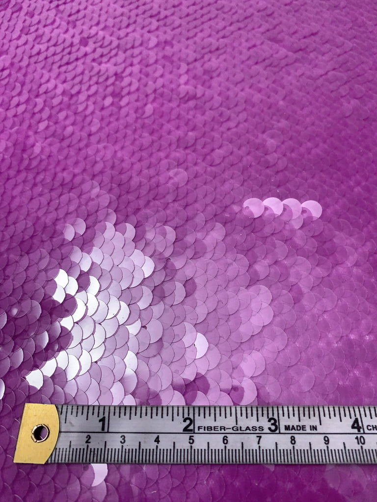 Sheer Fish Scale Sequins on Tulle - Fandango-Amethyst Purple | FABRICS ...