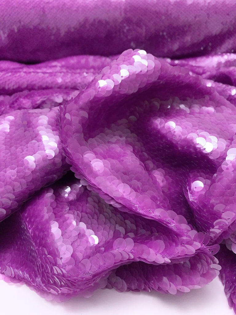 Sheer Fish Scale Sequins on Tulle - Fandango-Amethyst Purple | FABRICS ...