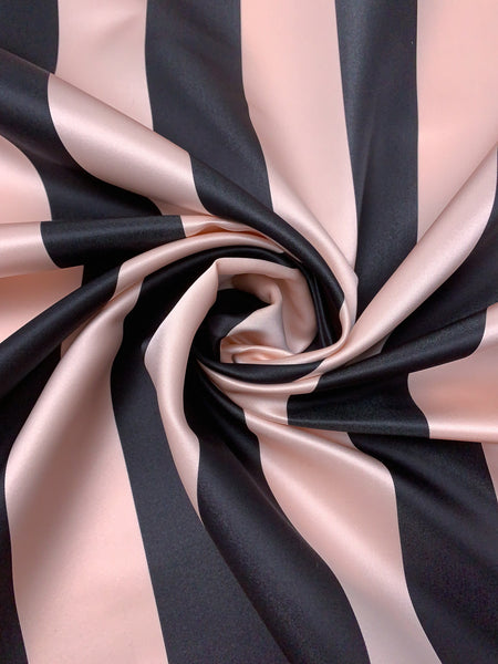 Italian Taroni Double Faced Striped Yarn-Dyed Silk Duchess Satin ...