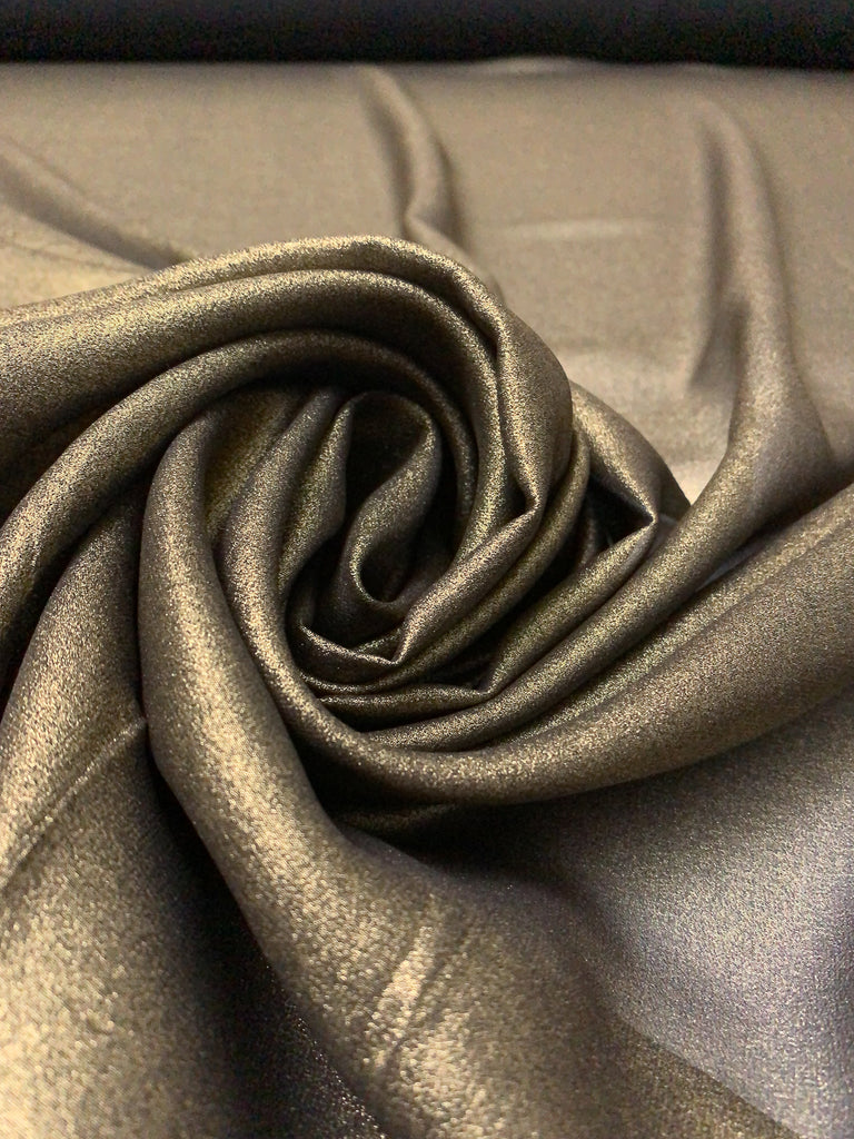 Italian Foil Printed Silk Chiffon - Antique Gold/Black | FABRICS ...