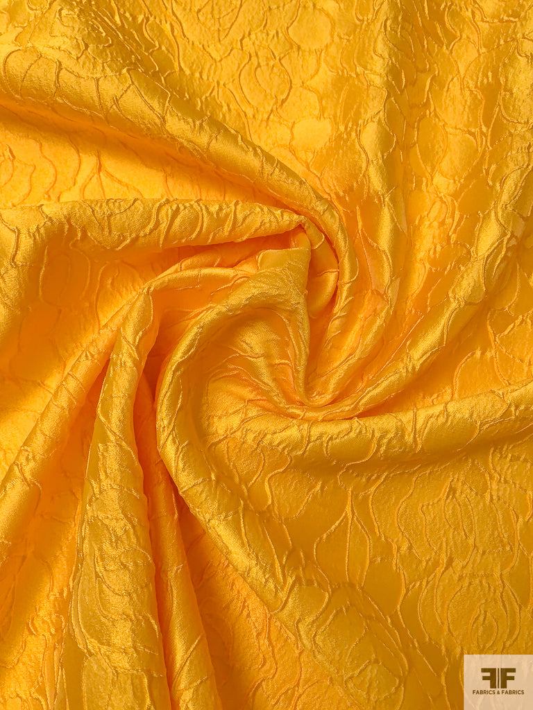 Italian Floral Textured Brocade - Amber Yellow | FABRICS & FABRICS ...