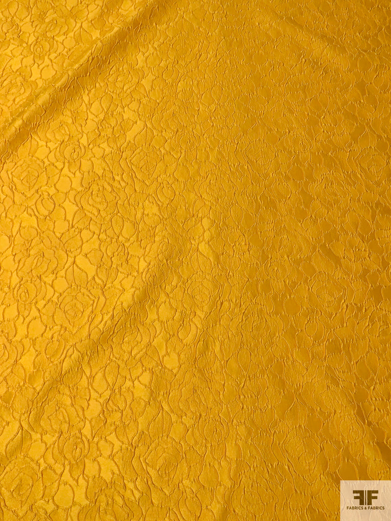 Italian Floral Textured Brocade - Amber Yellow | FABRICS & FABRICS ...