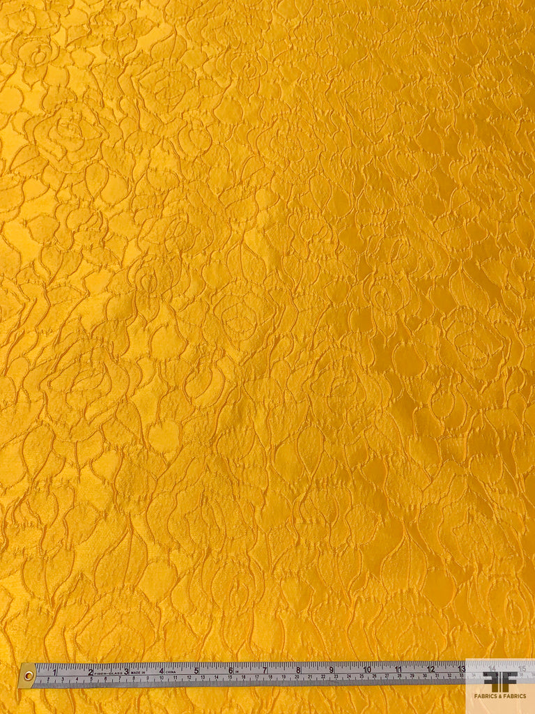 Italian Floral Textured Brocade - Amber Yellow | FABRICS & FABRICS ...