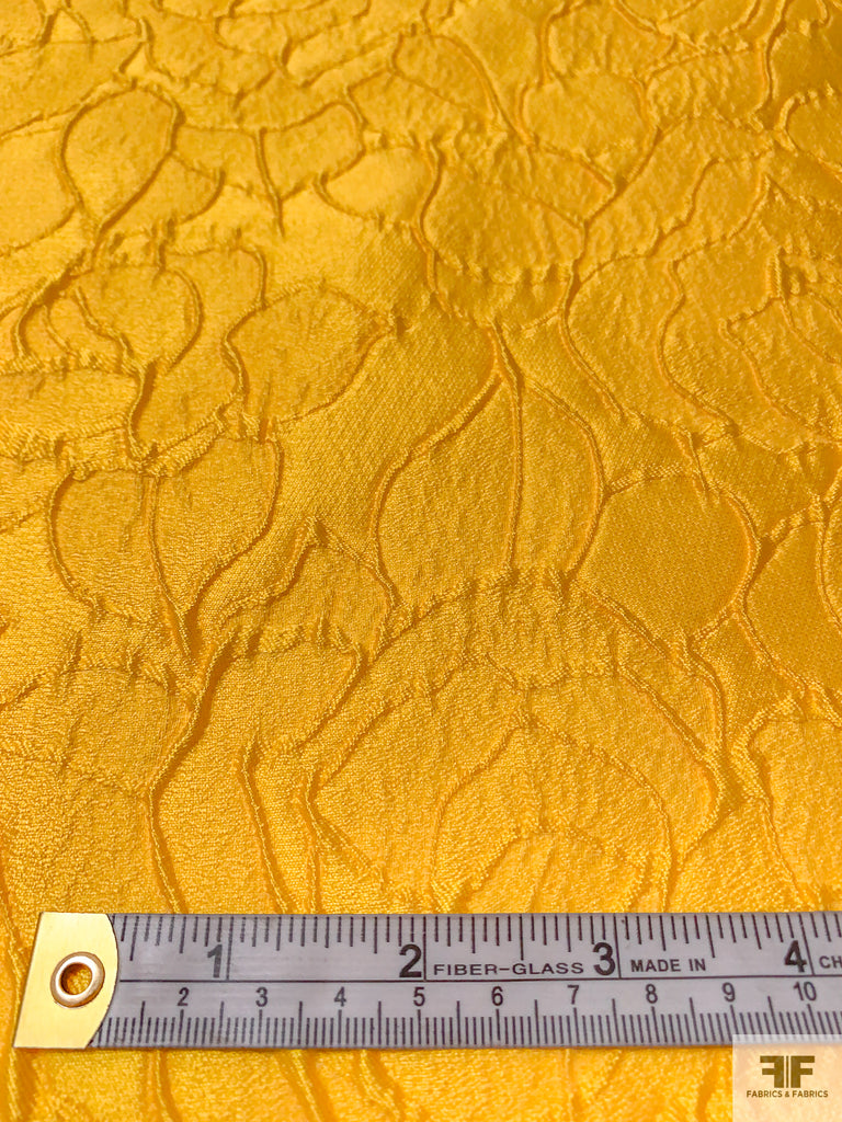 Italian Floral Textured Brocade - Amber Yellow | FABRICS & FABRICS ...