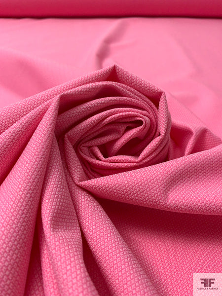 Micro Diamond Dot Stretch Cotton-Blend Pique - Brink Pink/Off-White ...