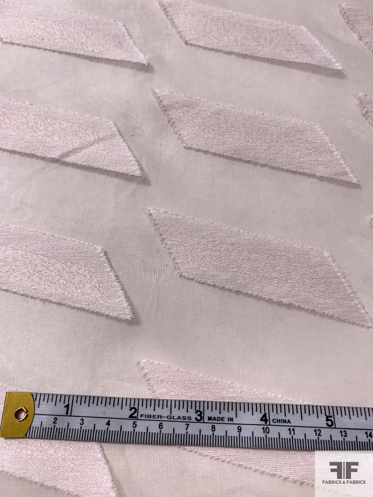Italian Geometric Cotton Pattern wiith Silk Organza Base - Light Blush ...