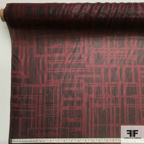 Red Geometric Lamé - Fabrics & Fabrics