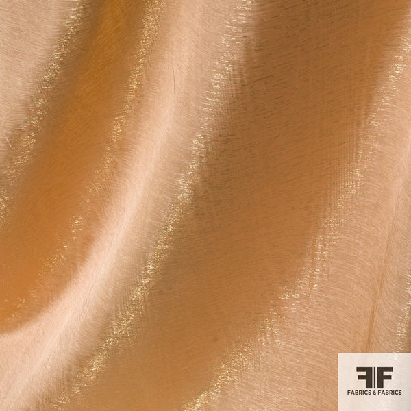 Novelty Moiré Bengaline fabric in Orange/Gold from France - Fabrics ...