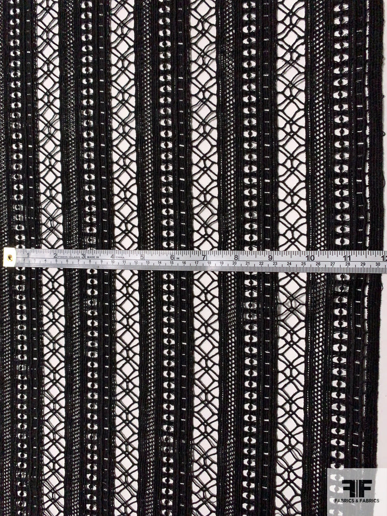 Linear Design Guipure Lace - Black | FABRICS & FABRICS – Fabrics & Fabrics
