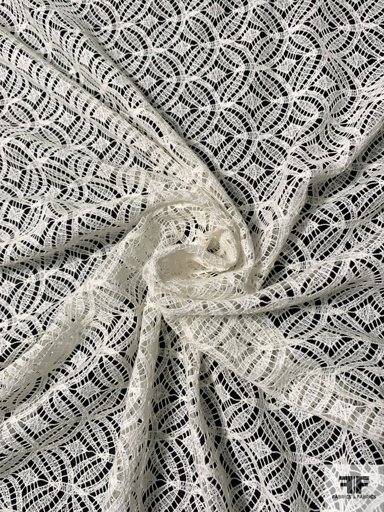 Geometric Circle Rings Lightweight Guipure Lace - Ivory | FABRICS ...