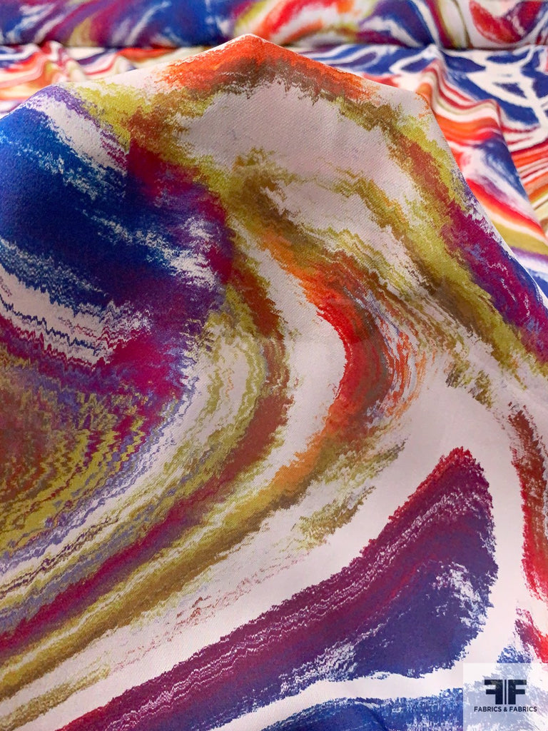 Marble Printed Silk Georgette - Multicolor | FABRICS & FABRICS ...