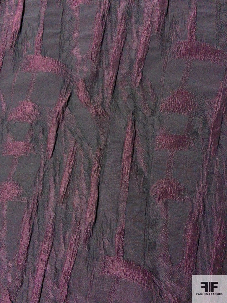 Vertical Streak Textured Brocade - Eggplant/Black | FABRICS & FABRICS ...