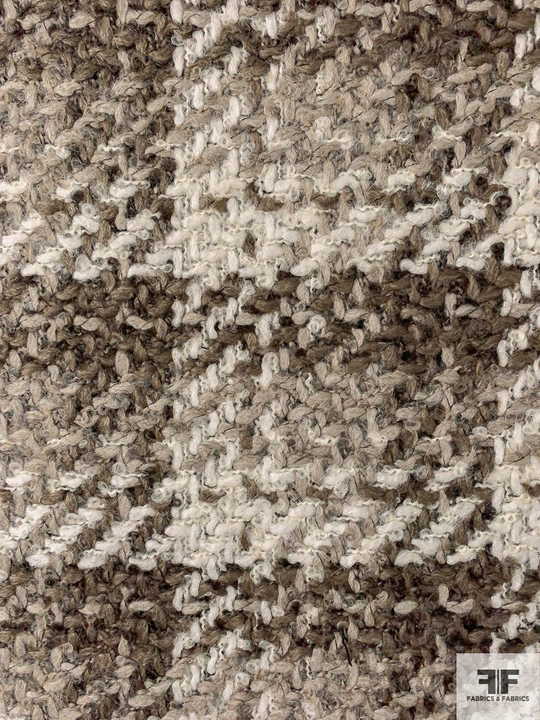 Italian Basketweave Grid Boucle Wool Blend Jacket Weight Coating ...