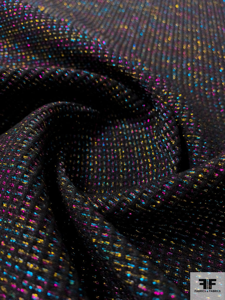 Honeycomb Pique Metallic Suiting with Vertical Stretch - Multicolor ...