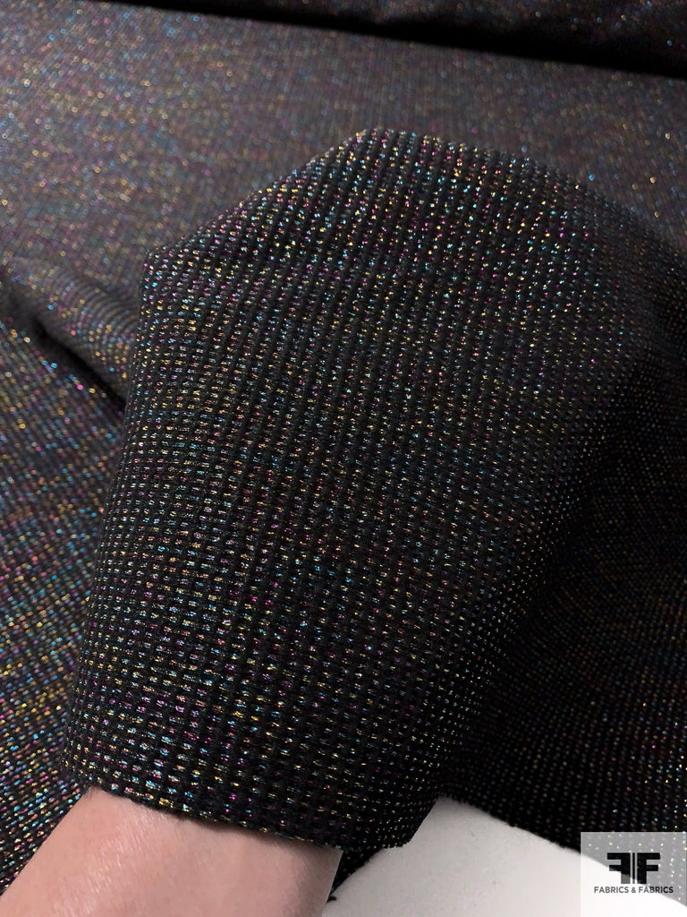 Honeycomb Pique Metallic Suiting with Vertical Stretch - Multicolor ...