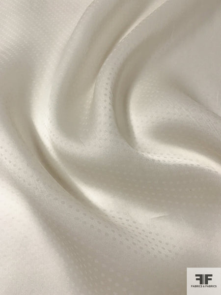 Italian Micro Polka Dot Jacquard Satin Face Organza - Ivory | FABRICS ...