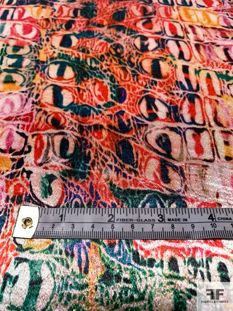 Abstract Animal-Like Pattern Printed Stretch Polyester Satin ...