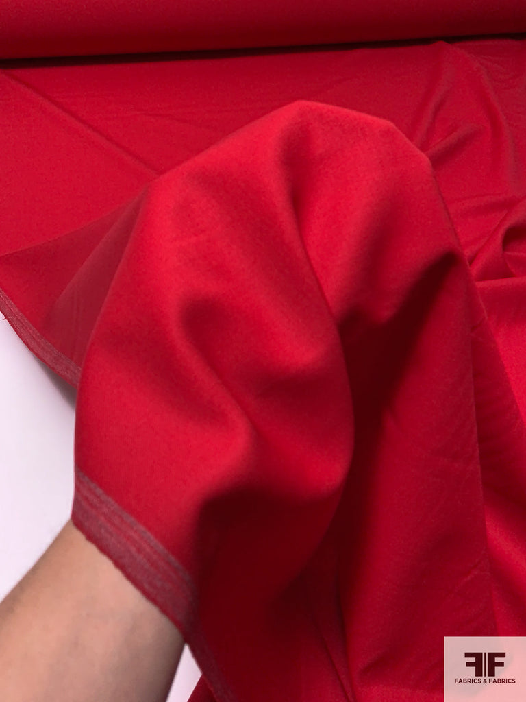 Solid Wool Gabardine Suiting - Rich Red | FABRICS & FABRICS – Fabrics ...