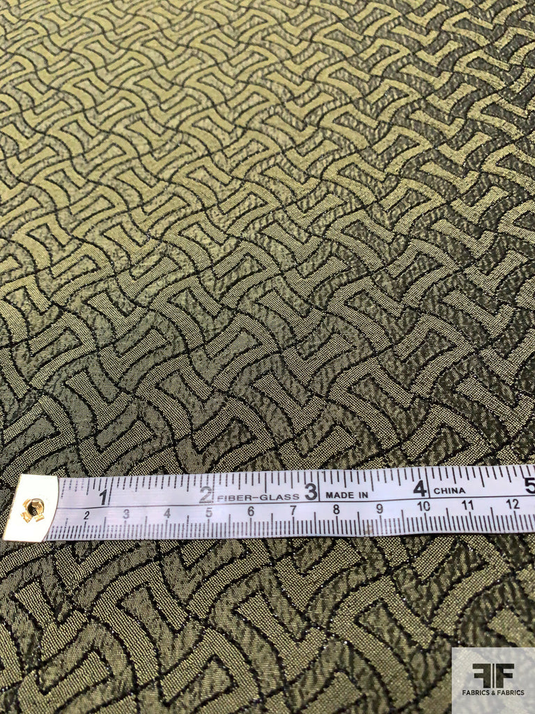 Angular Shape Pattern Lightweight Brocade - Army Green/Black | FABRICS ...