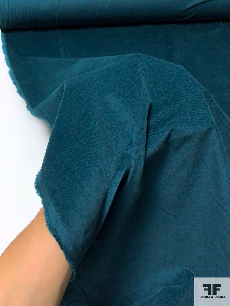 Solid Stretch Pinwale Corduroy - Dark Teal | FABRICS & FABRICS ...